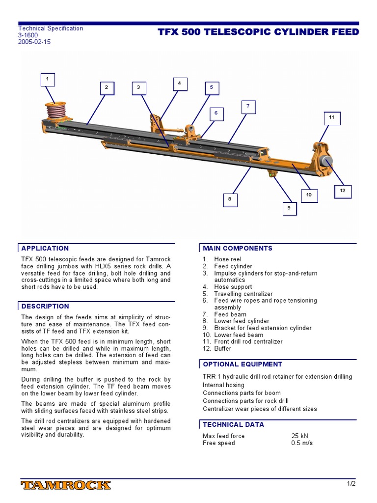 TFX 500 Telescopic Cylinder Feed: Technical Specification 3-1600 2005 ...