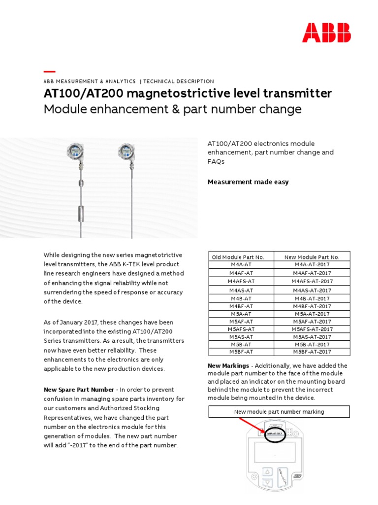 AT100/AT200 Magnetostrictive Level Transmitter: Module Enhancement ...