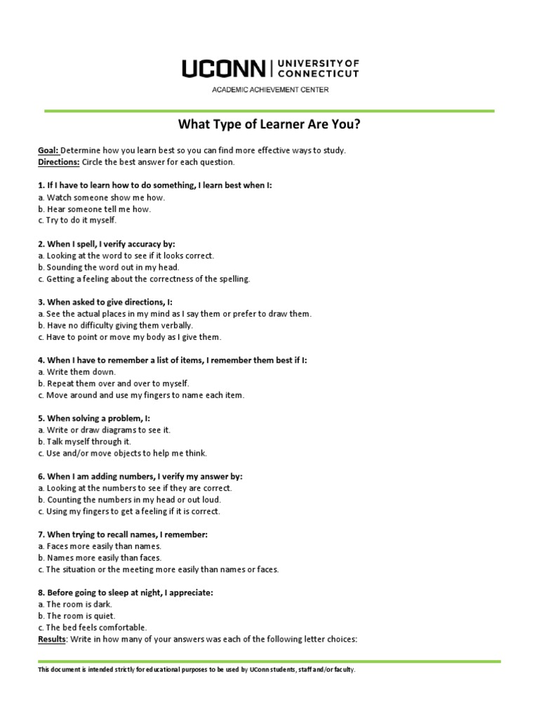What Type of Learner Are You2 | PDF | Learning | Learning Styles