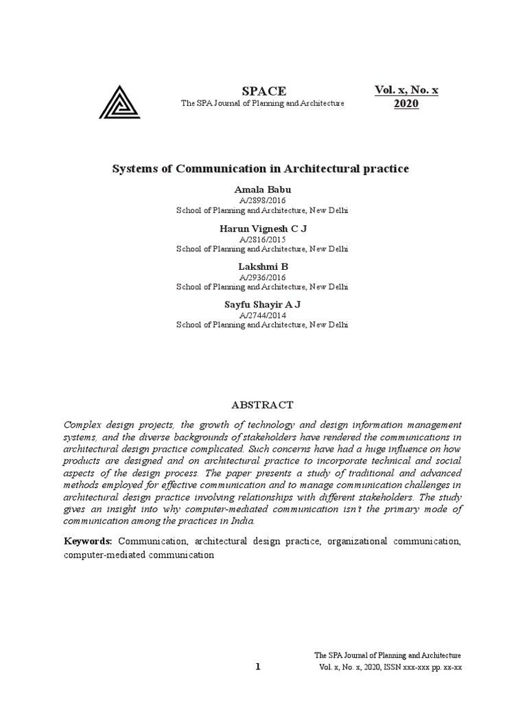 Systems of Communication in Architectural Practice | PDF | Building ...