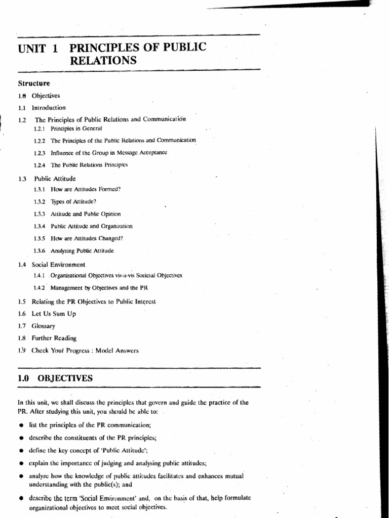 Principles of PR | PDF | Attitude (Psychology) | Public Relations