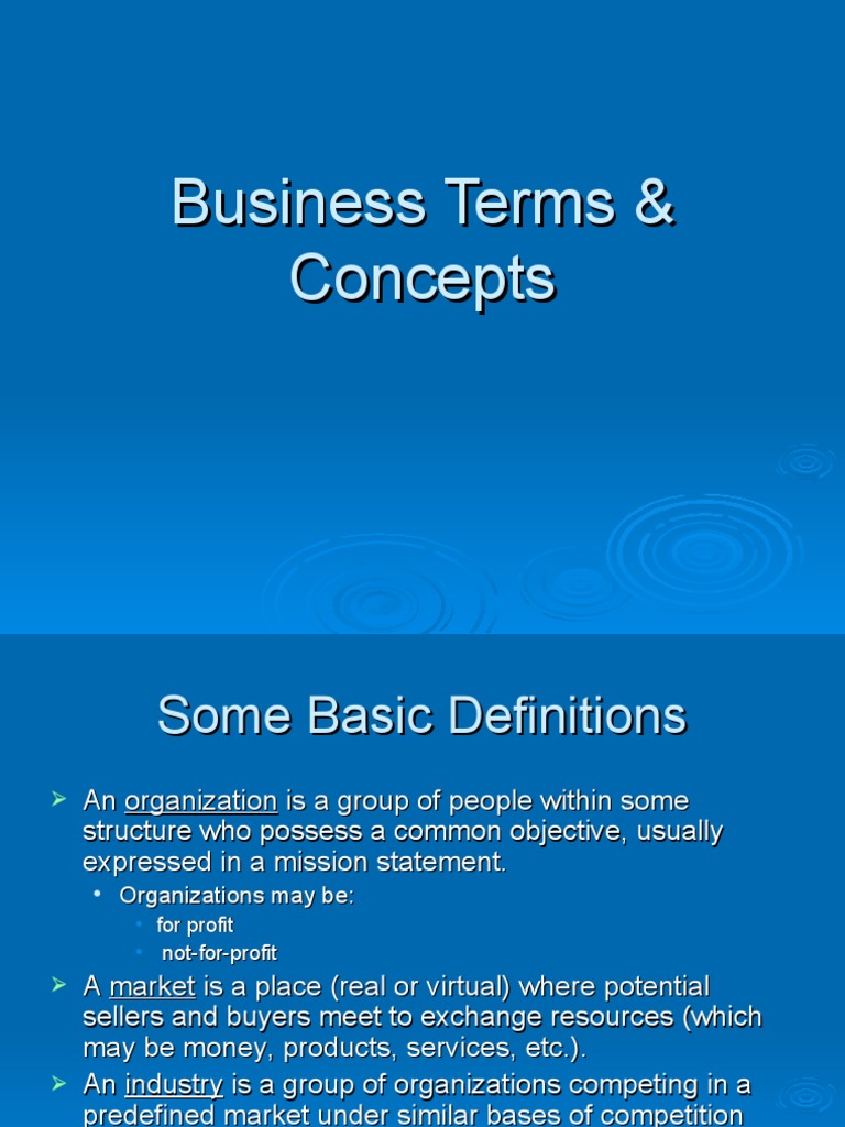Business Terms & Concepts | PDF | Strategic Management | Competitive ...