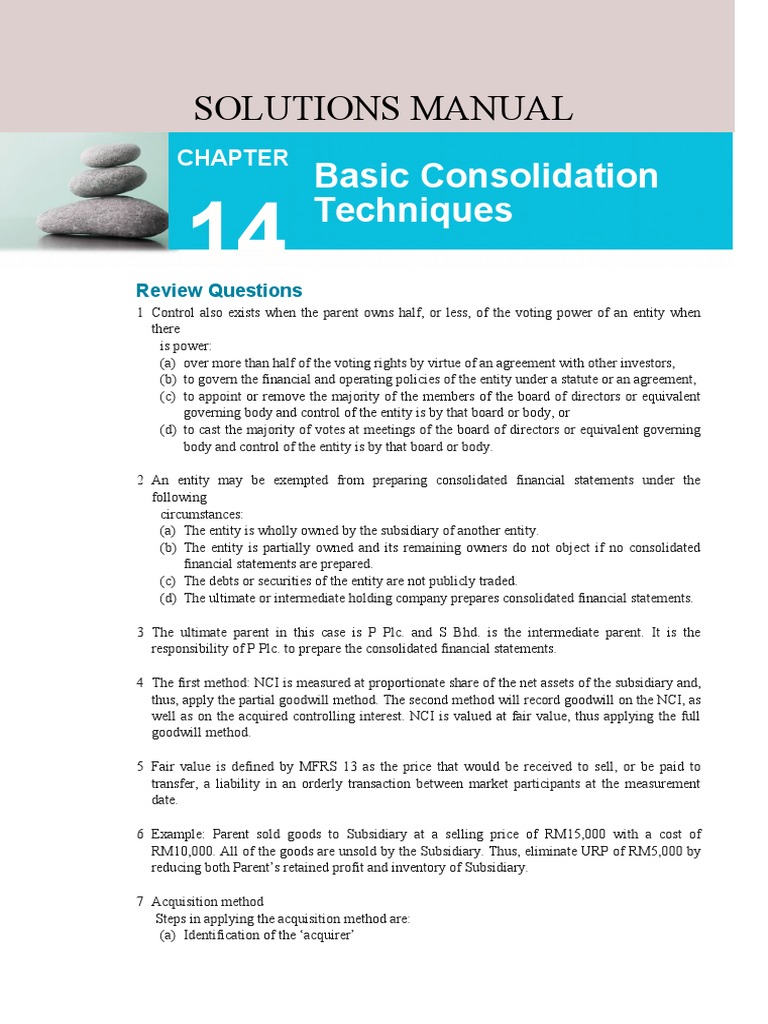 Solutions Manual - Chapter 14 Word | PDF | Goodwill (Accounting) | Balance Sheet