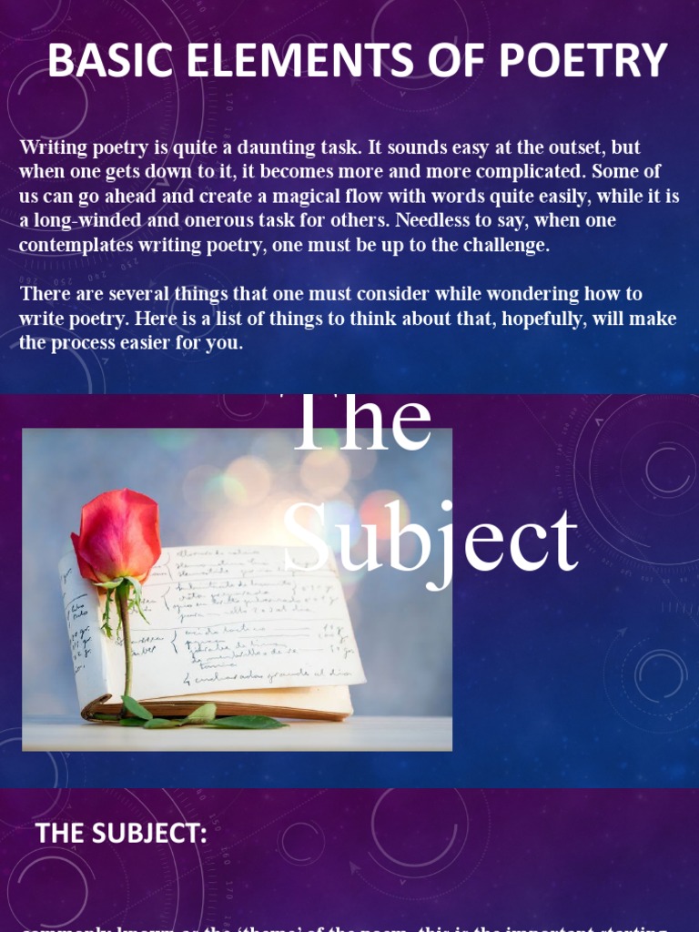 Poem Elements | PDF | Poetry | Metre (Poetry)