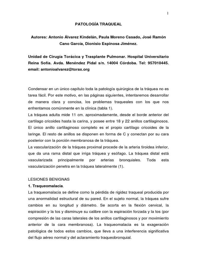 Traqueomalacia en bebés: diagnóstico y tratamiento | PDF | Tos | Cáncer