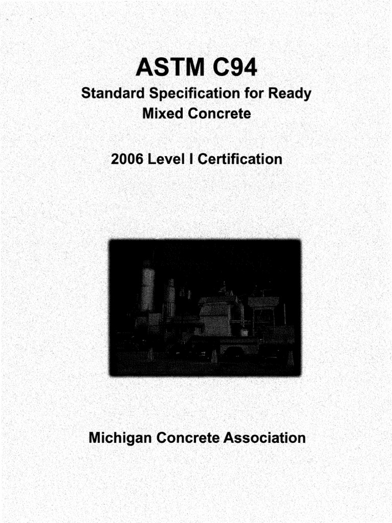 Ready-Mixed Concrete Specs ASTM C94 | PDF | Concrete | Building Engineering