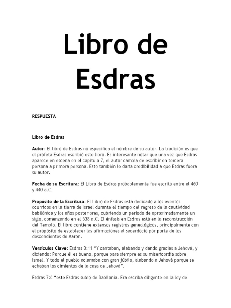 Libro de Esdras | PDF | Templo en jerusalén | Ezra