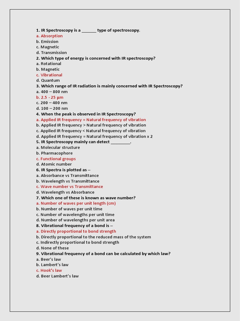 Ir Assignment | PDF | Infrared Spectroscopy | Spectroscopy