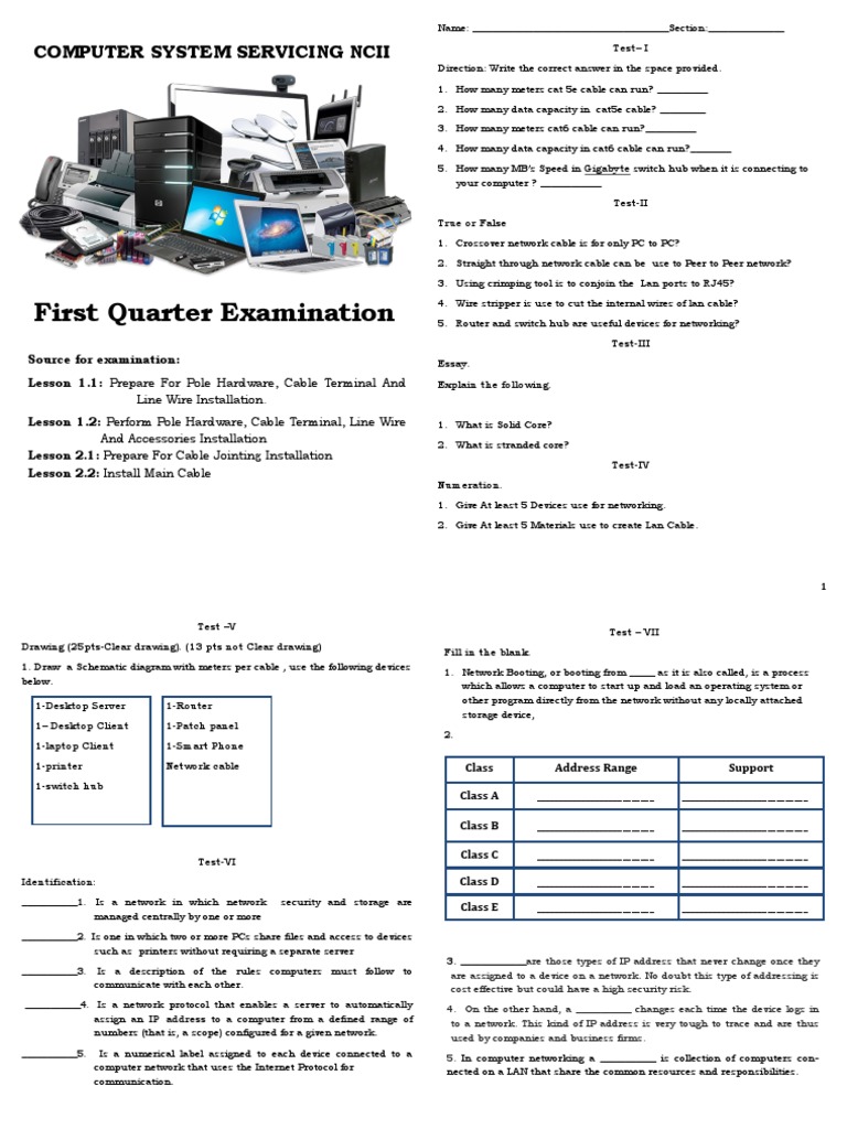 COMPUTER SYSTEM SERVICING EXAM 1st Quarter Exam | PDF | Computer ...