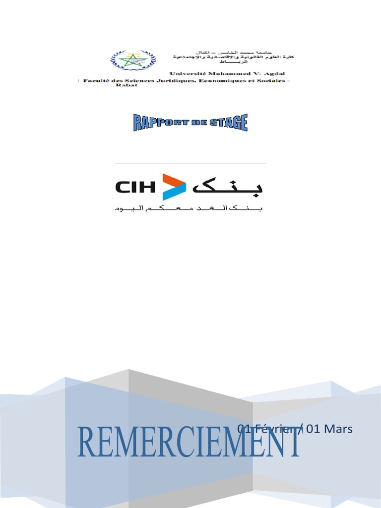 Rapport Stage en Banque Cih | PDF | Banques | Argent