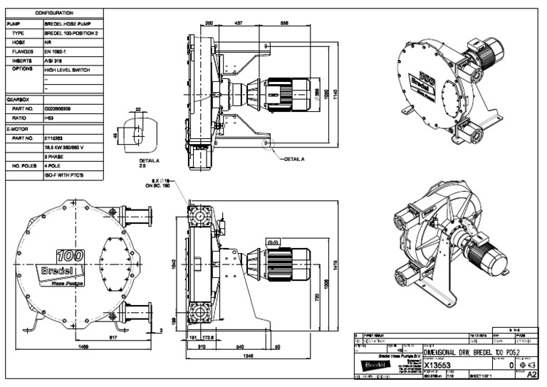 Bredel 100 Dimensional Drawing Milpo Andina | PDF | Manufactured Goods ...