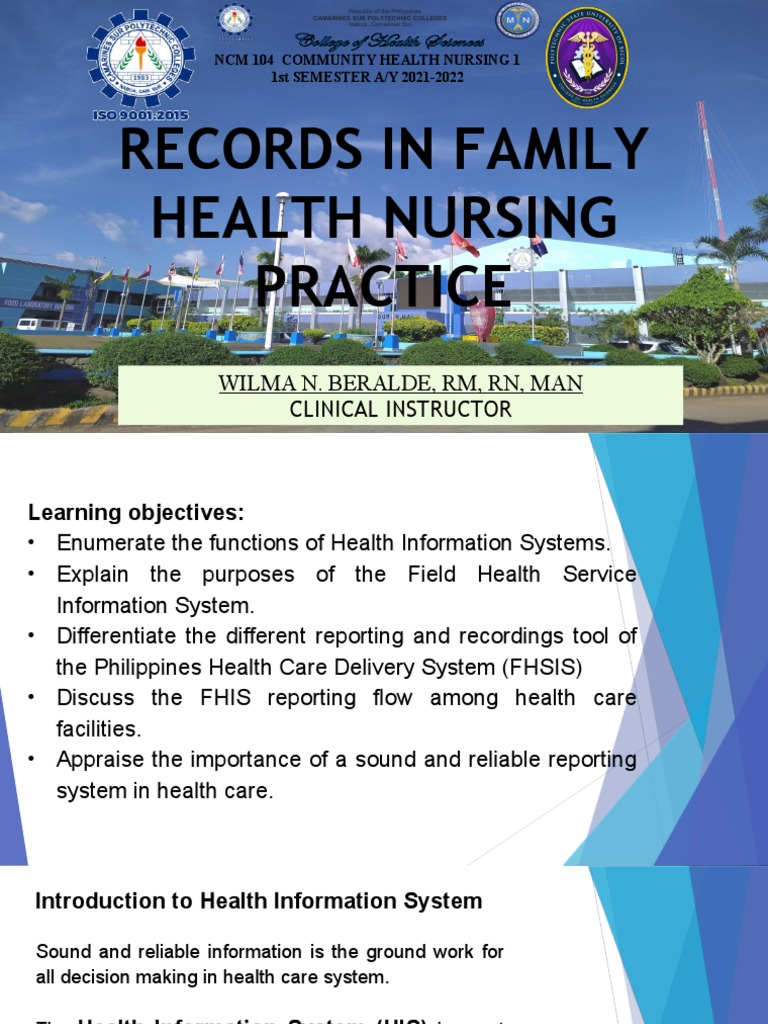 Reporting Health Data: An Overview of the Field Health Service ...