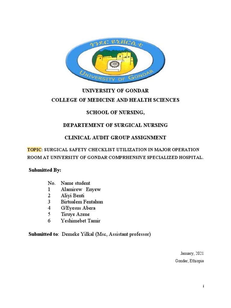 Audit Assignment | PDF | Surgery | Anesthesia
