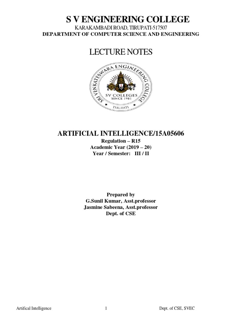 Ai Notes | PDF | Artificial Intelligence | Intelligence (AI) & Semantics