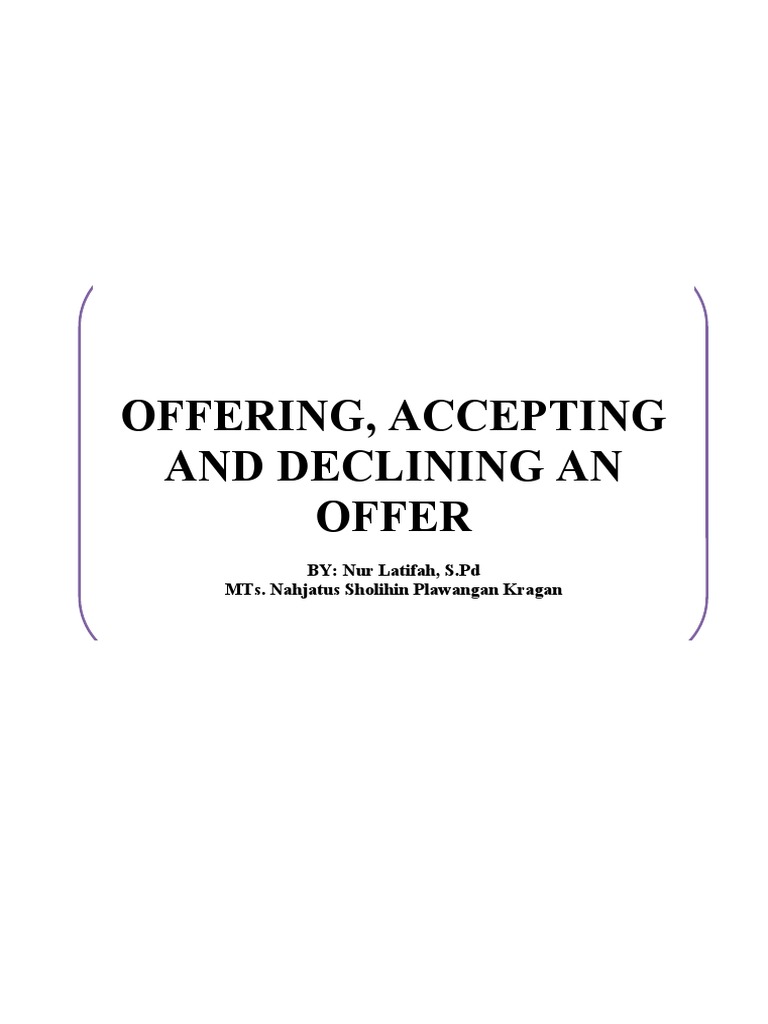 Materi Offering, Accepting, and Declining An Offer | PDF | Food And Drink
