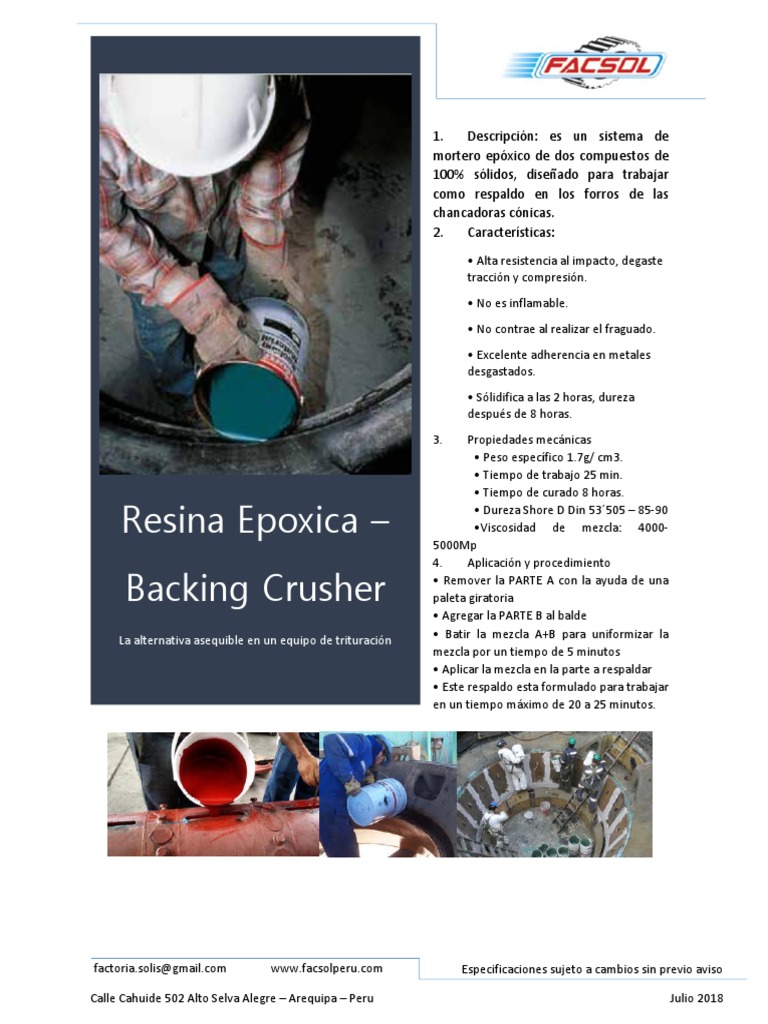 Resina Epoxica – Backing Crusher | PDF | Materiales de construcción ...