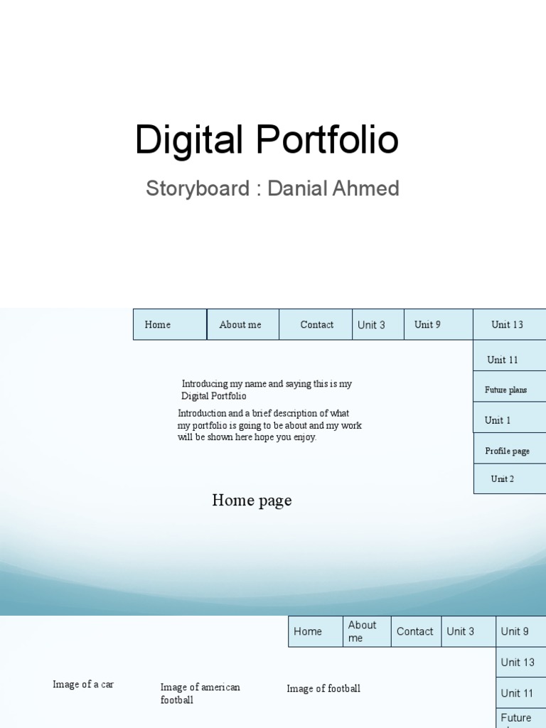 Danial Ahmed Unit 3 Lesson 3 - Digital Portfolio Storyboard Example ...