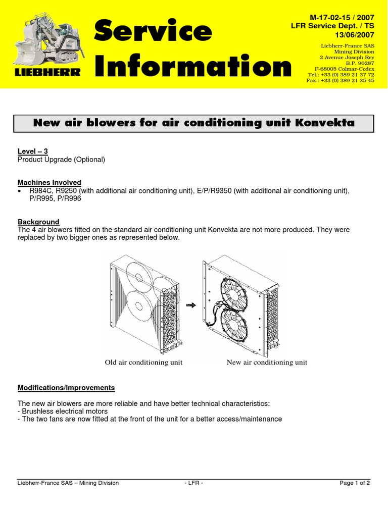 Service Information: New Air Blowers For Air Conditioning Unit Konvekta | PDF | Manufactured ...