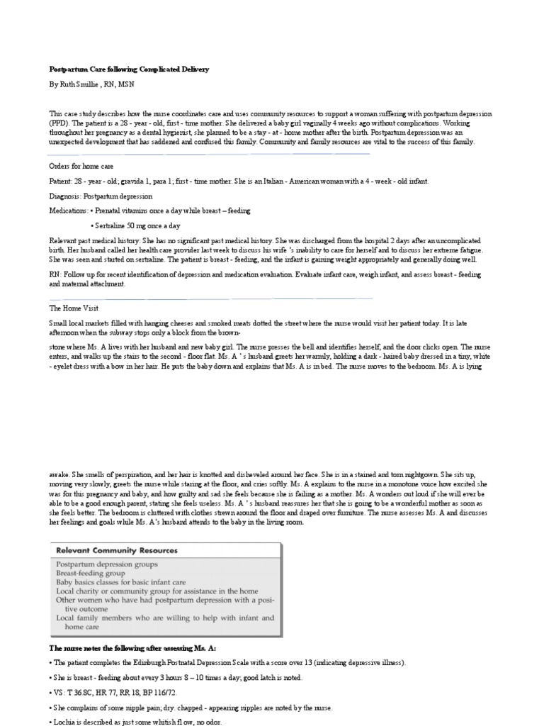 Postpartum Care Following Complicated Delivery CASE | PDF | Postpartum ...