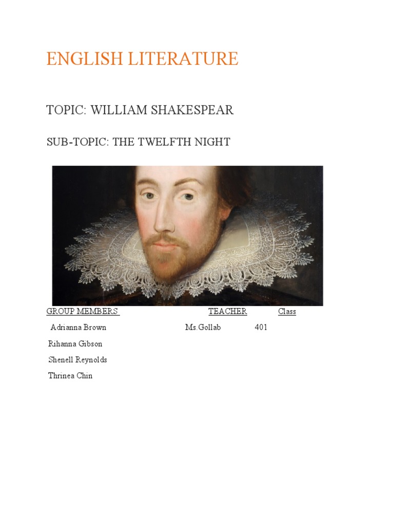 Shakespeare's Twelfth Night Analysis | PDF | William Shakespeare ...