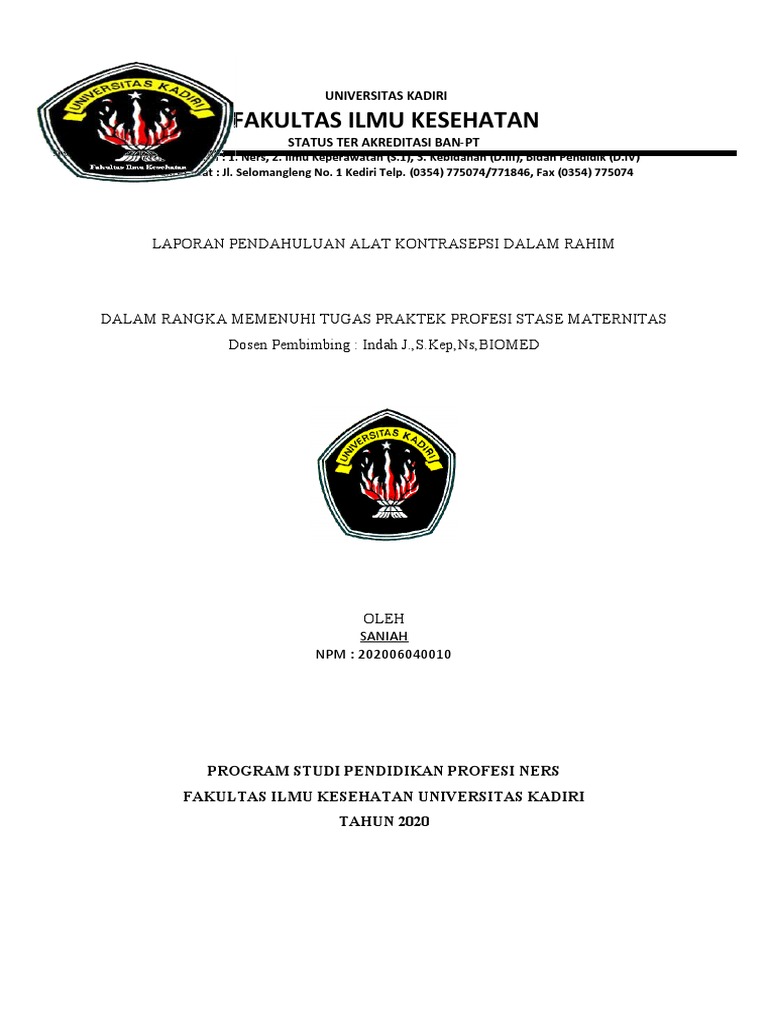 LP Dan Askep KB Iud (Saniah) | PDF