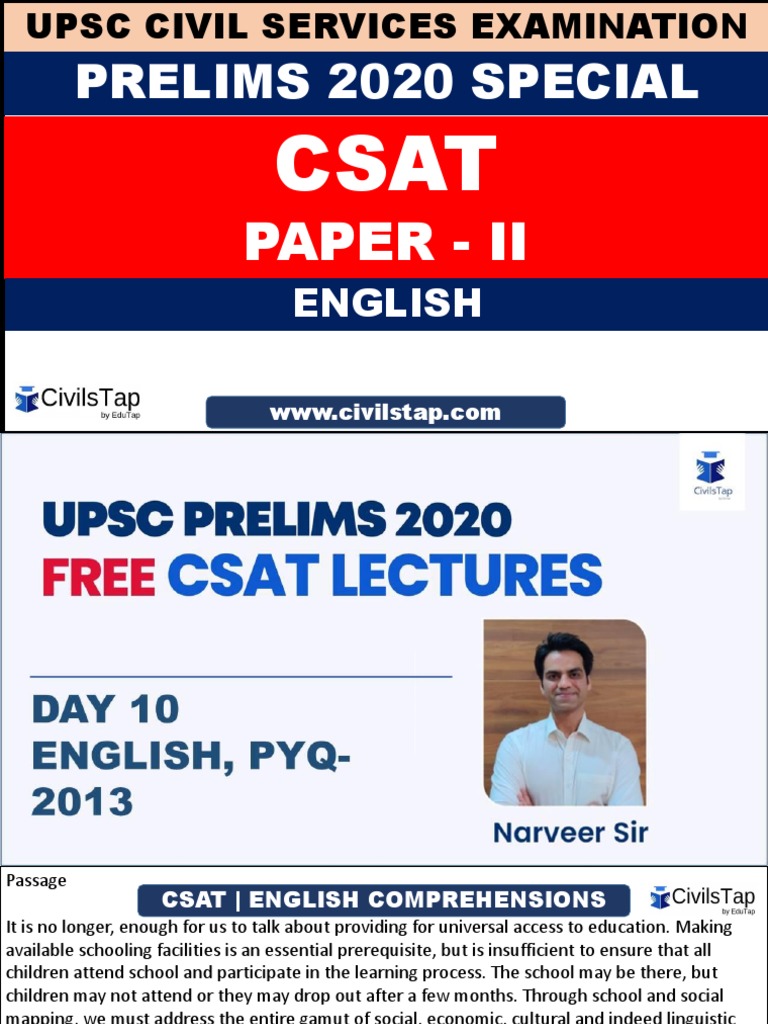 CivilsTap - CSAT - English 10 | PDF | Eutrophication | Dead Zone (Ecology)