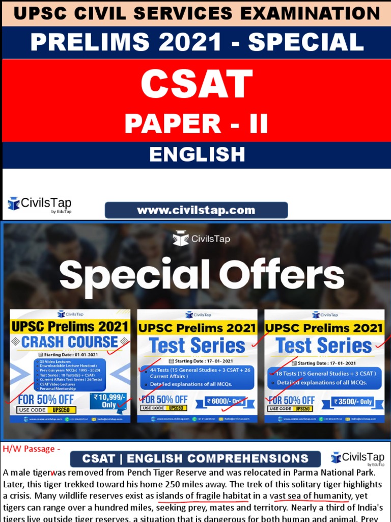 CivilsTap - CSAT - 2021 - Lecture - 13 PYQ | PDF | Tiger | Petroleum