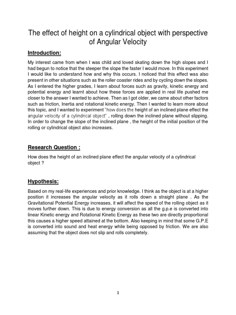 IB Physics IA Sample With Score 7 | PDF | Torque | Rotation Around A ...