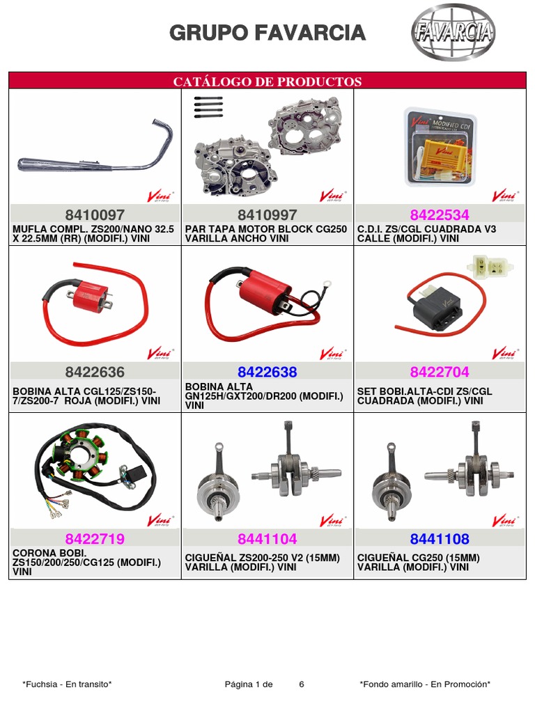 Catalogo Moto VINI Hot Parts | PDF | Máquinas | Motores