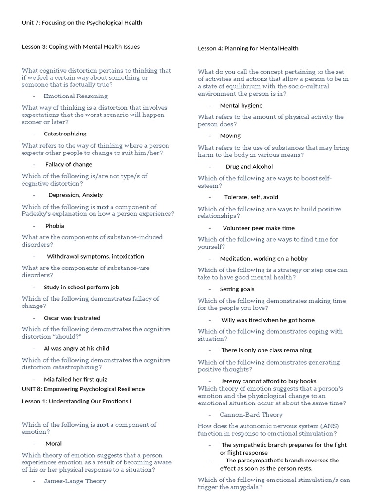 Perdev 2ND Quarter | PDF | Emotions | Mental Health