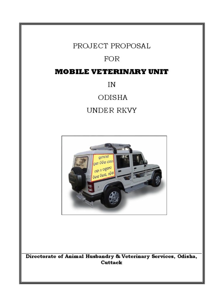 Mobile Veterinary Unit Proposal for Odisha | PDF | Livestock ...
