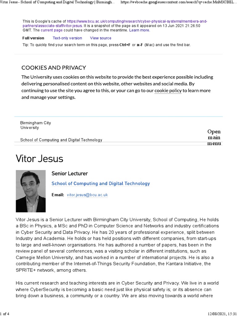 BCU Profile | PDF | Computer Network | Computer Security