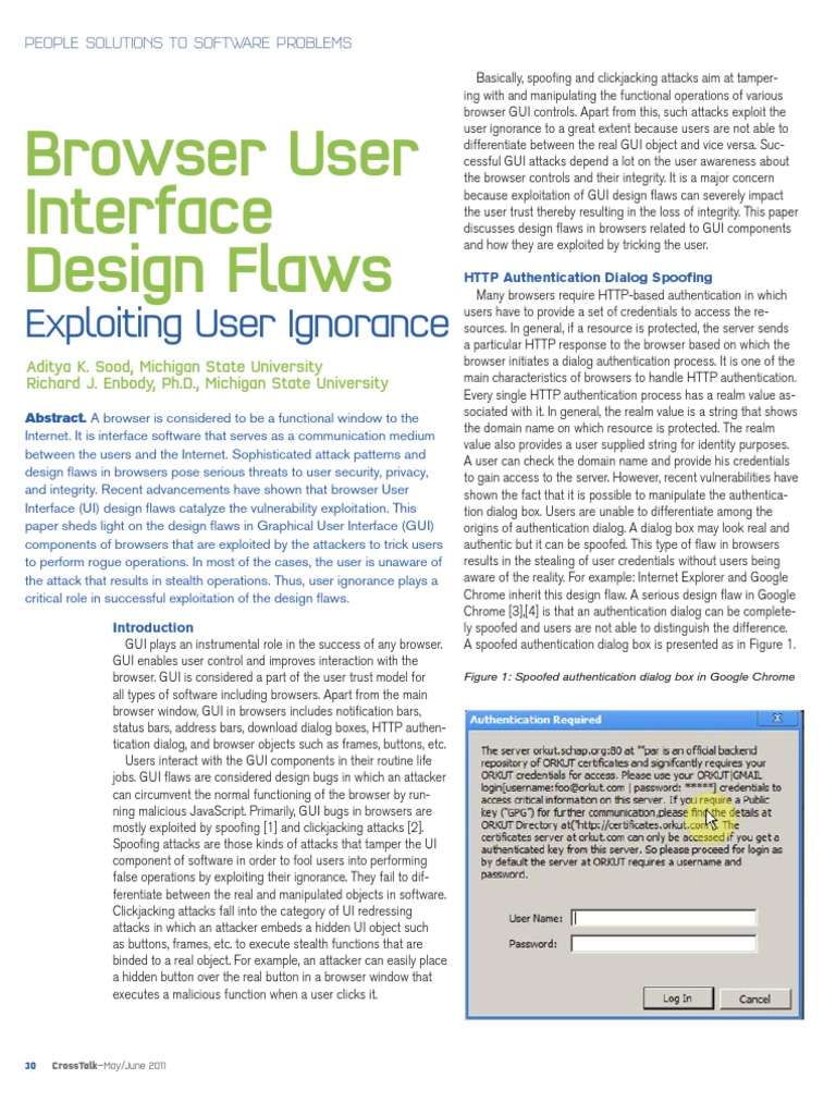 Browser User Interface Design Flaws | PDF | Internet Explorer ...