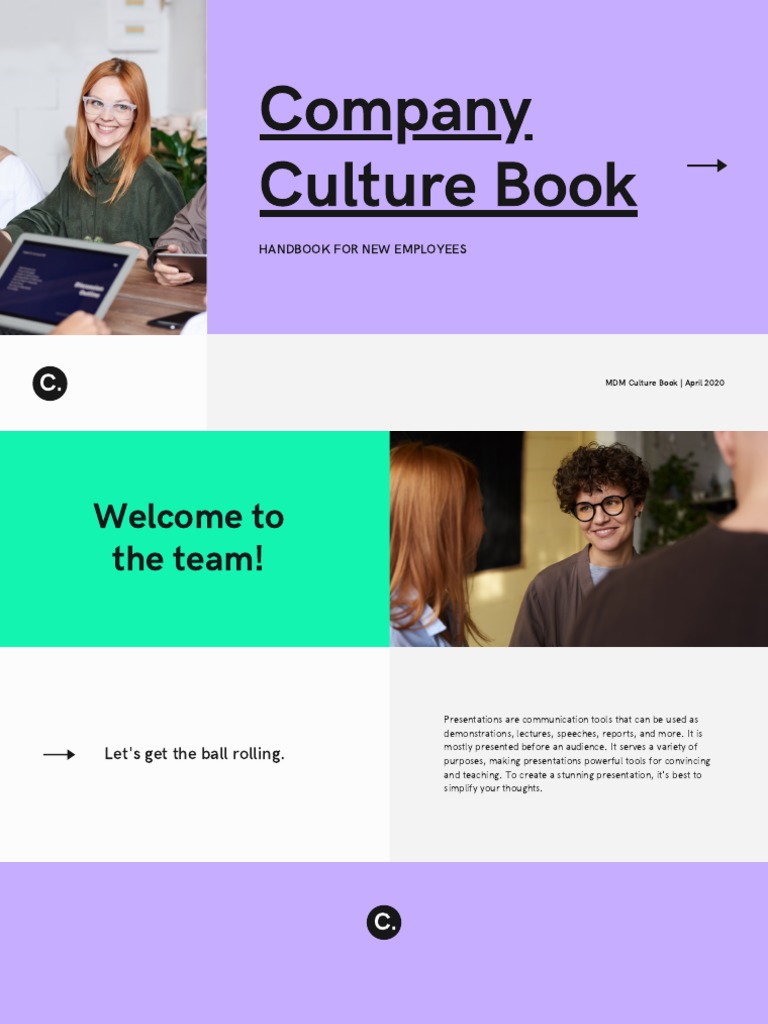 Company Culture Book: Handbook For New Employees | PDF | Lecture ...
