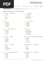 Full Placement Test | PDF | Drinking Water | Litre