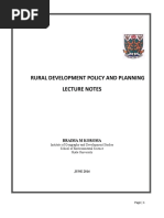 Lecture 1 Theories and Concepts in Rural Development | PDF