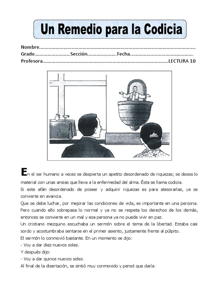 LECTURA 10 Un Remedio para La Codicia | PDF | Codicia