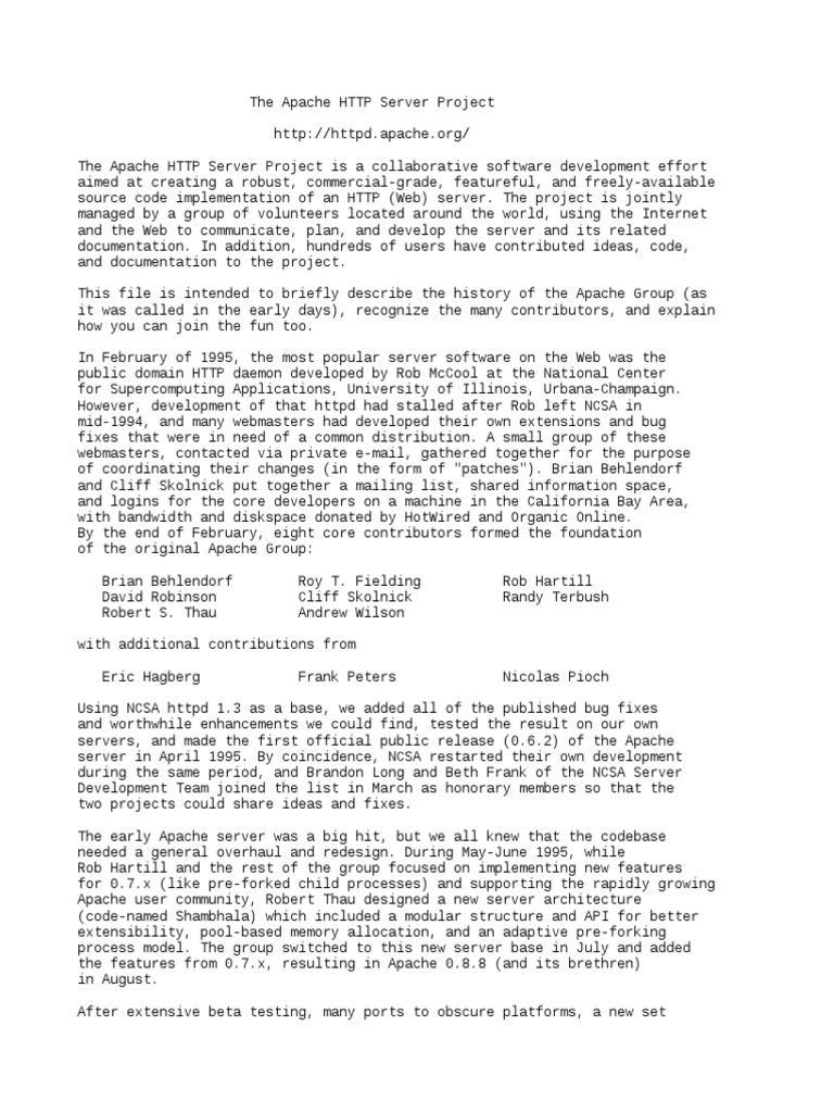 About Apache | PDF | Apache Http Server | Networking