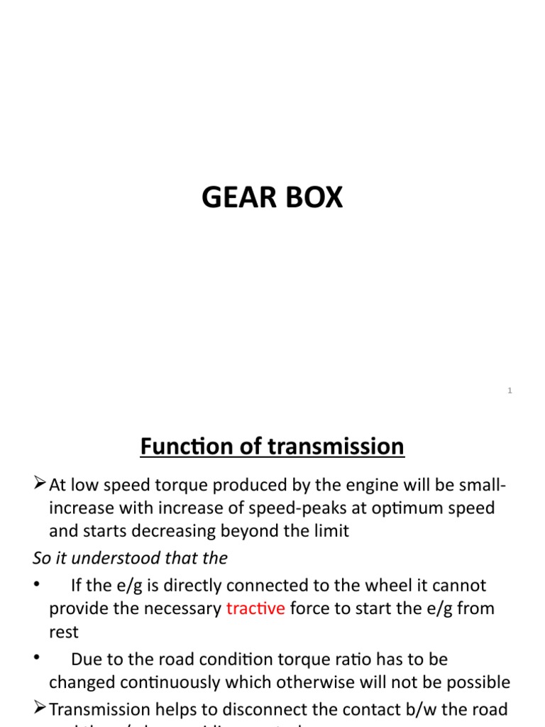 Gear Box | PDF | Axle | Transmission (Mechanics)
