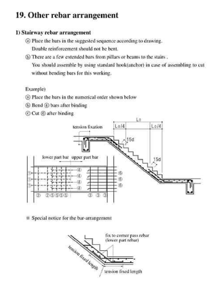 RCC Structure Details and Rebar Arrangement | PDF