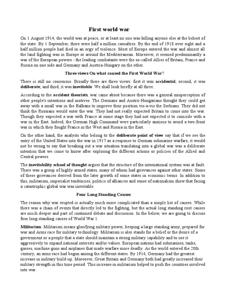 First World War | PDF | World War I | Allies Of World War I
