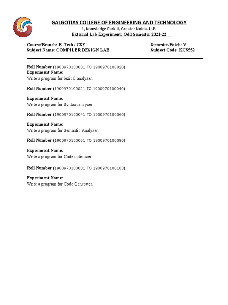KCS-552 Experiment - External | PDF | Software | Computer Engineering KCS-552 Experiment - External | PDF | Software | Computer Engineering