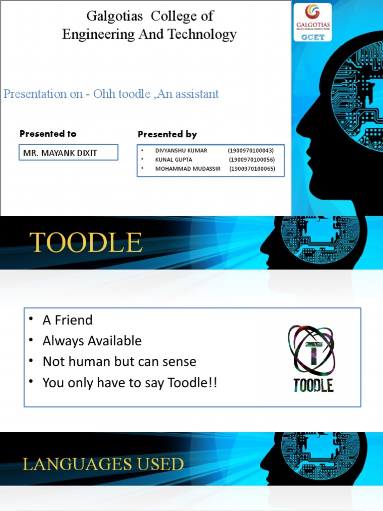 Presentation On - Ohh Toodle, An Assistant: Presented by Presented To ...