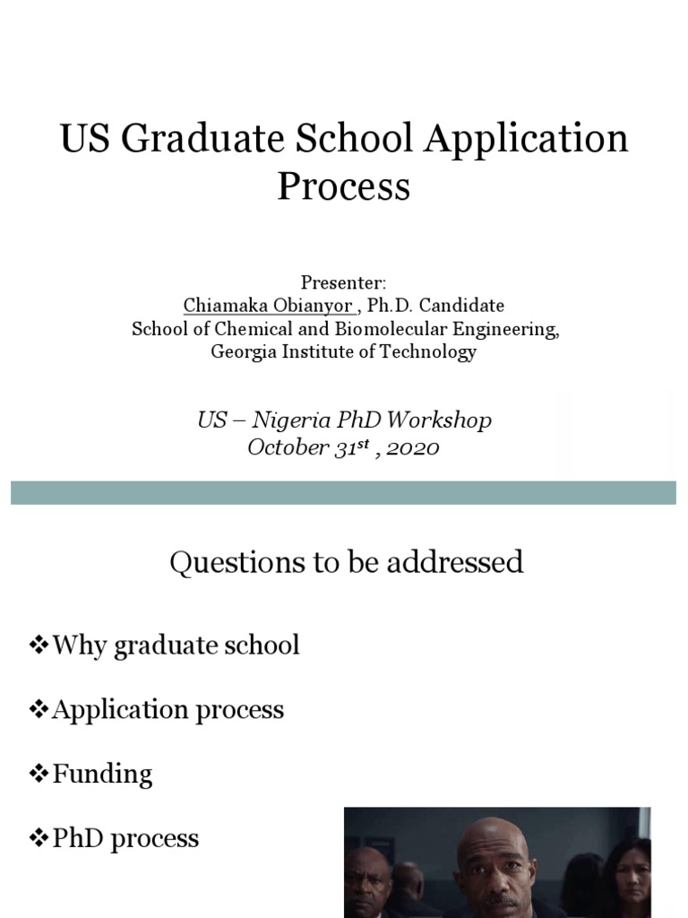 Us Graduate School Application Process: Us - Nigeria PHD Workshop ...