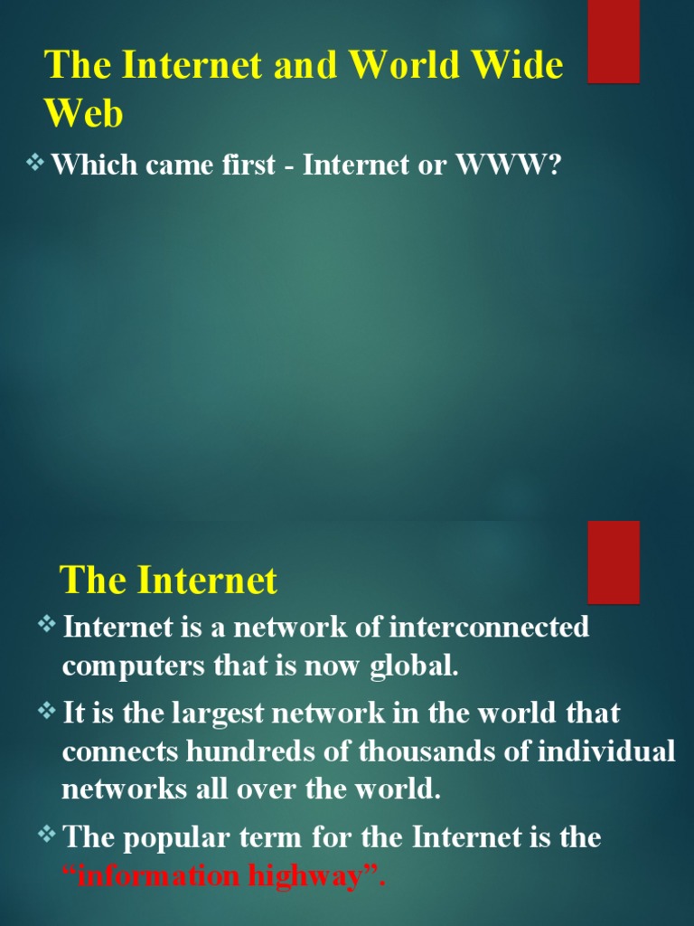 The Internet and World Wide Web: Which Came First - Internet or WWW ...