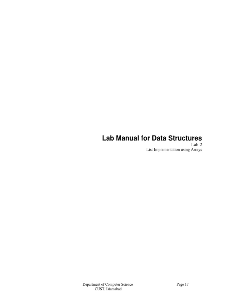 Updated Ds Lab 2 List Implementation Using Arrays Pdf Array Data
