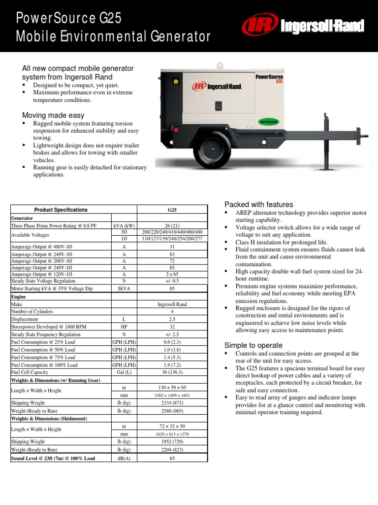 All New Compact Mobile Generator System From Ingersoll Rand: Product ...