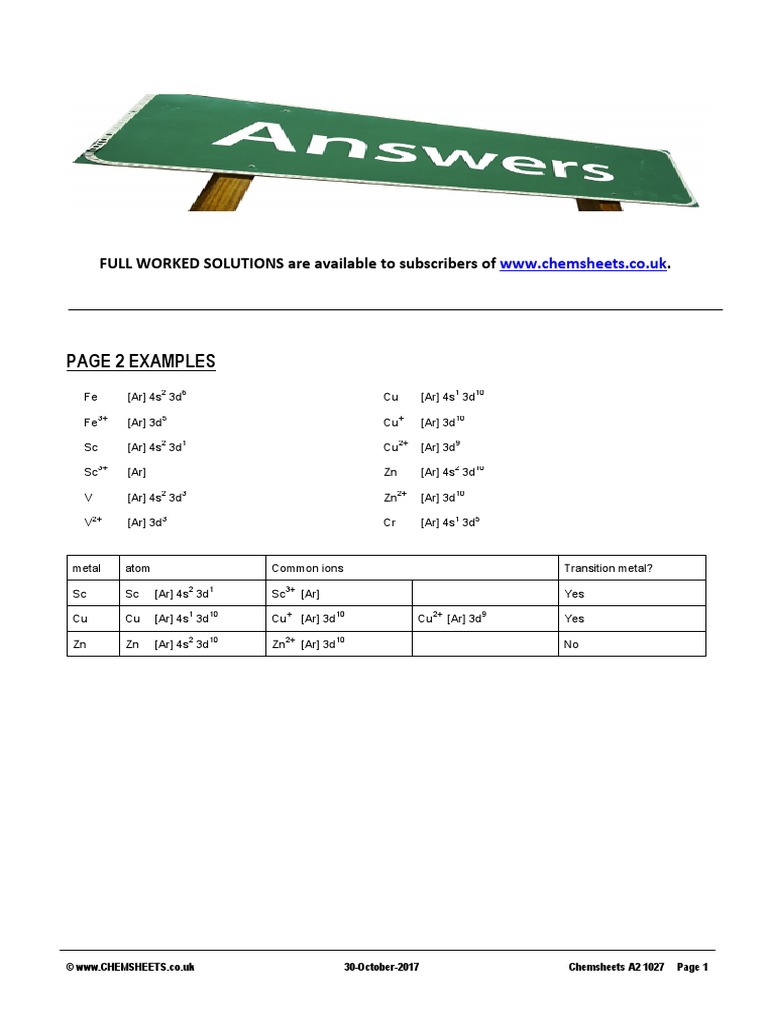 Page 2 Examples: FULL WORKED SOLUTIONS Are Available To Subscribers of | PDF | Coordination ...
