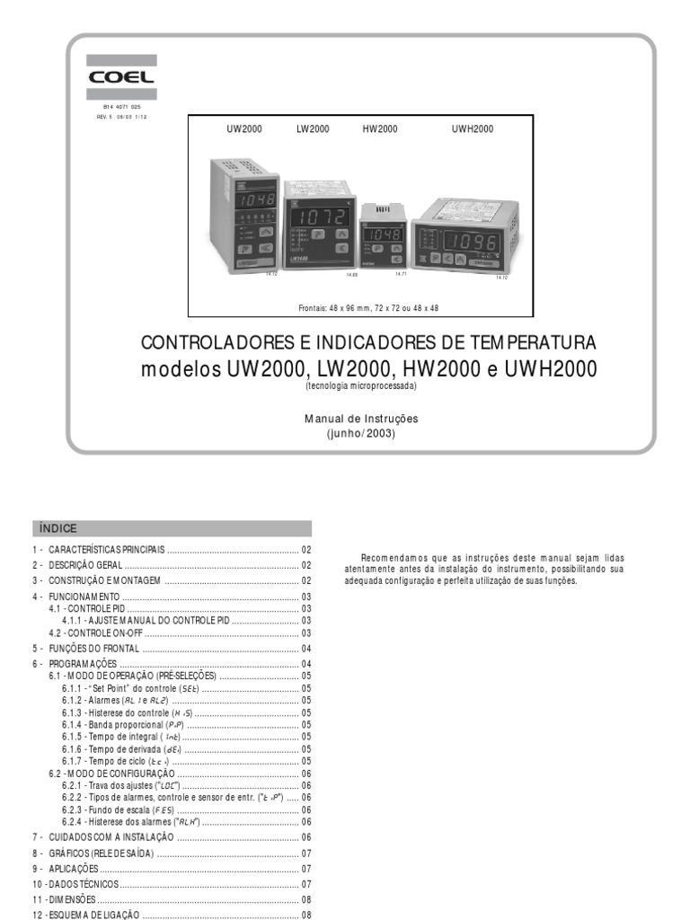 Coel Indicador hw2000 | PDF | Tempo | Temperatura