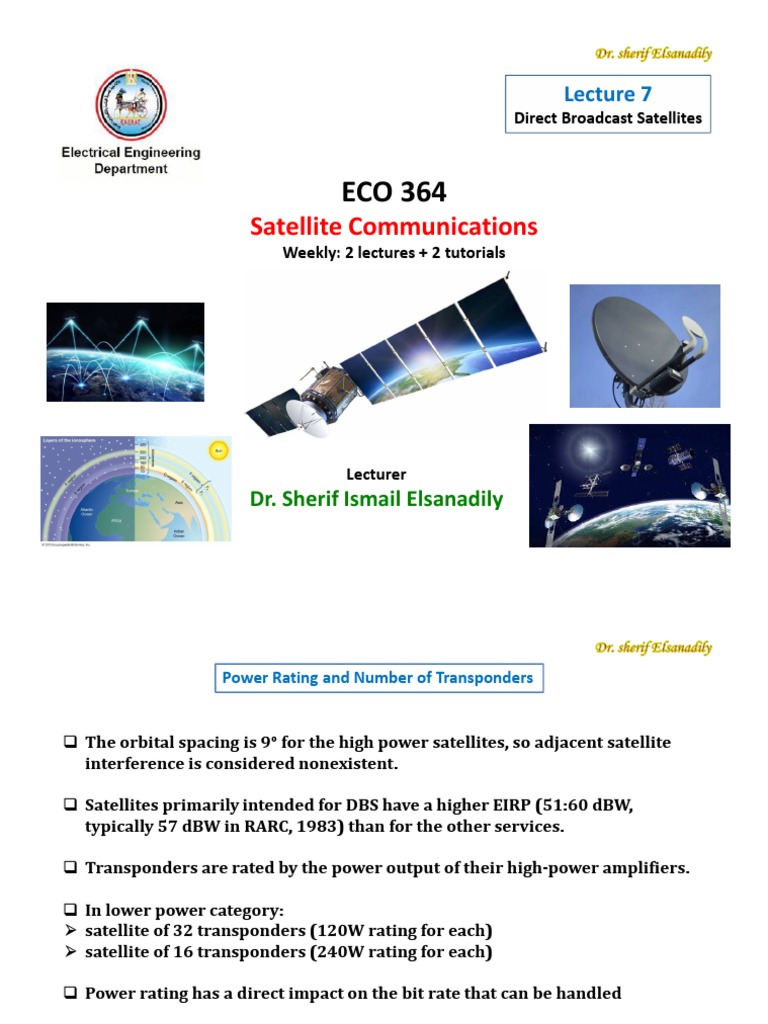 Lecture 7 Direct Broadcast Satellites | PDF | Satellite Television ...